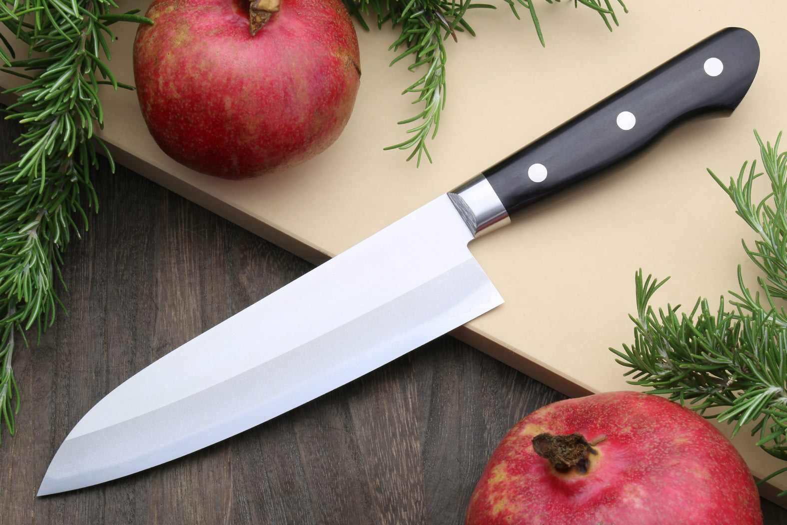 Yoshihiro VG-10 Gold Stainless Steel Santoku Multipurpose Chef Knife 7 ...